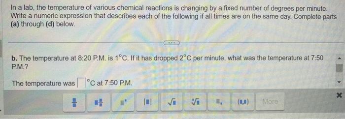 Solved In a lab, the temperature of various chemical | Chegg.com