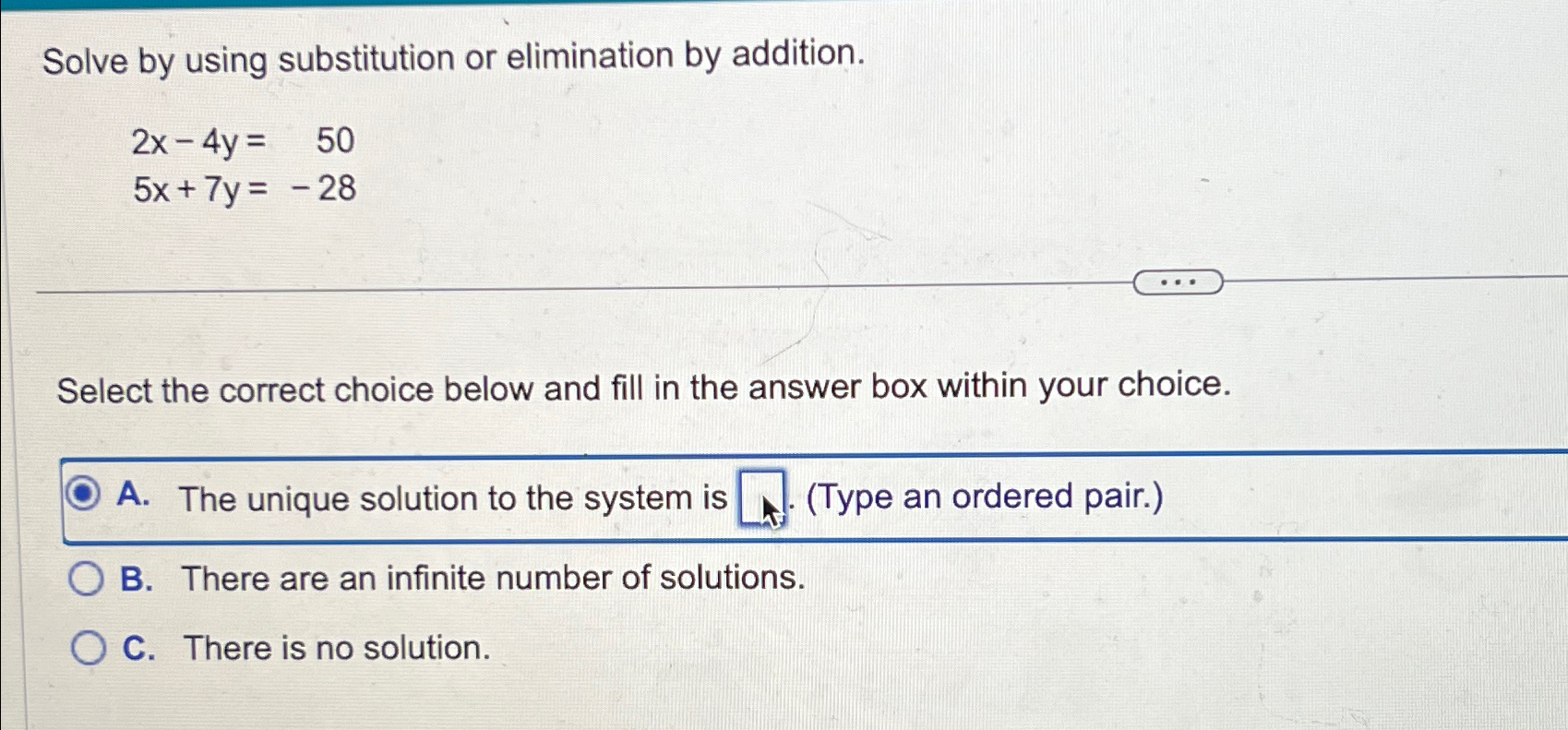 Solved Solve by using substitution or elimination by | Chegg.com