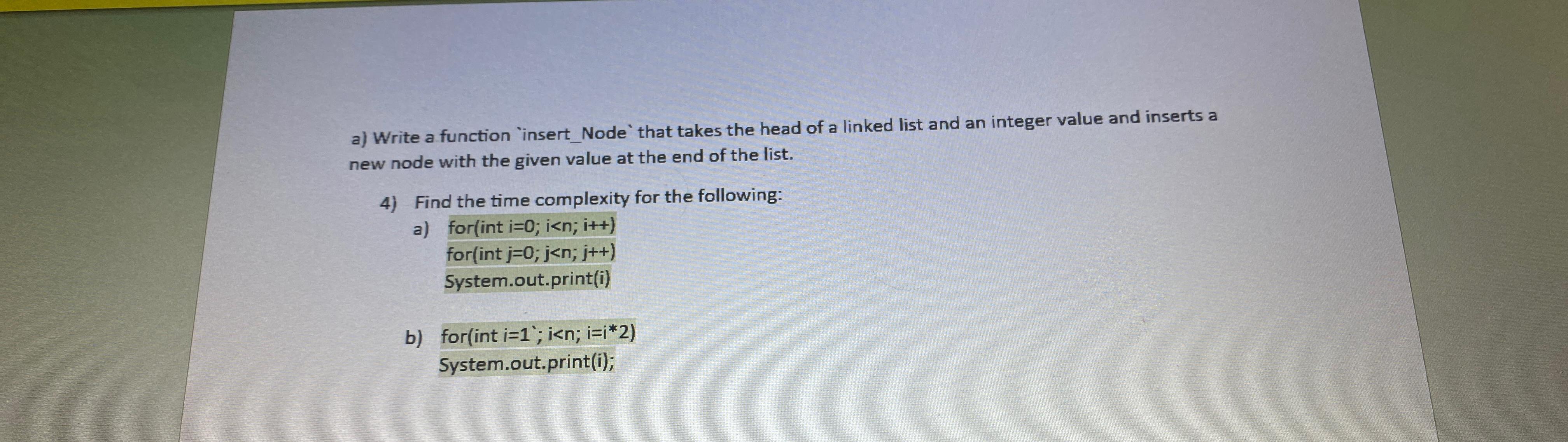 Solved a) ﻿Write a function 'insert_Node" that takes the | Chegg.com