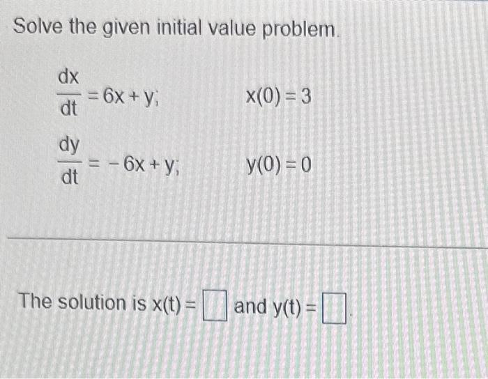 Solved Solve The Given Initial Value Problem 8315