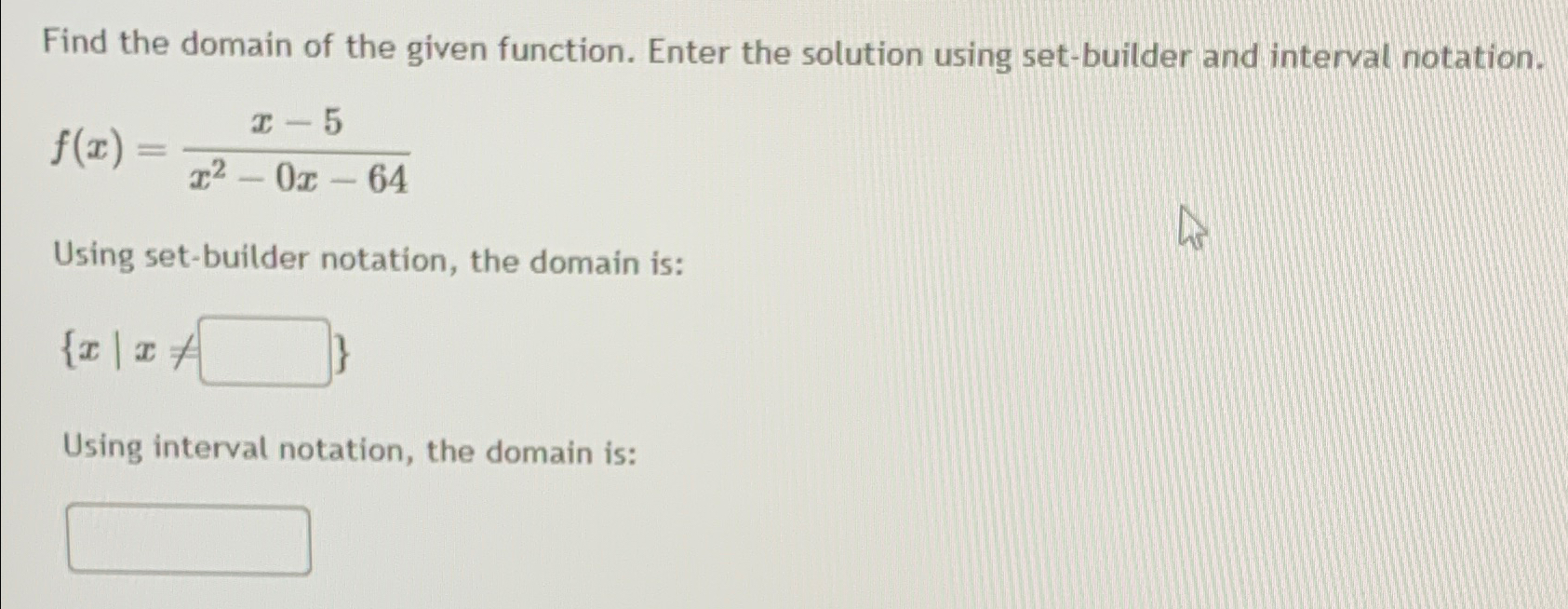 Solved Find The Domain Of The Given Function Enter The 