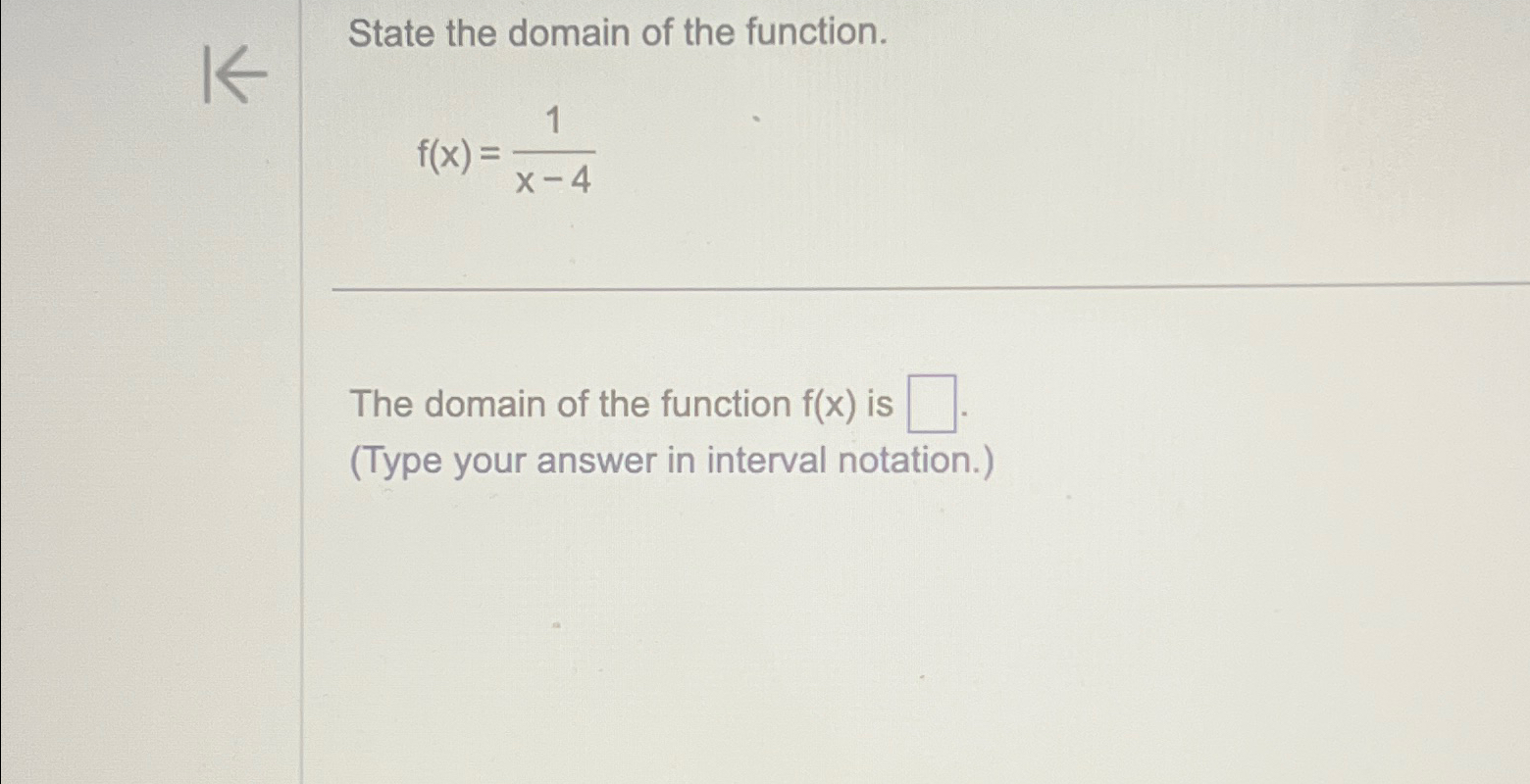 Solved State The Domain Of The Function F X 1x 4the Domain
