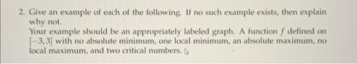Solved 2. Give an example of each of the following. If no | Chegg.com