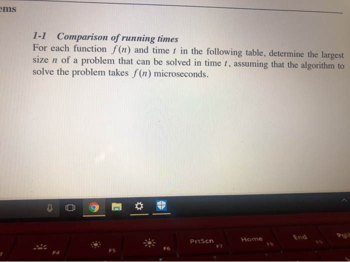 Solved ems 1-1 Comparison of running times For each function | Chegg.com