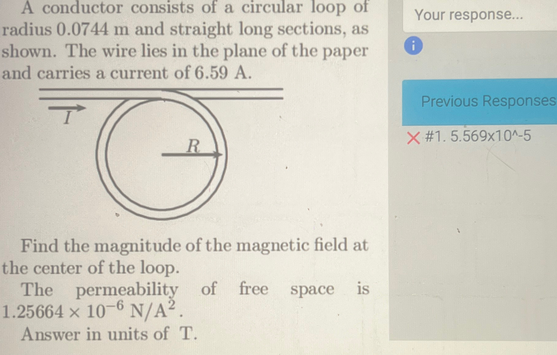 Solved A conductor consists of a circular loop of radius | Chegg.com