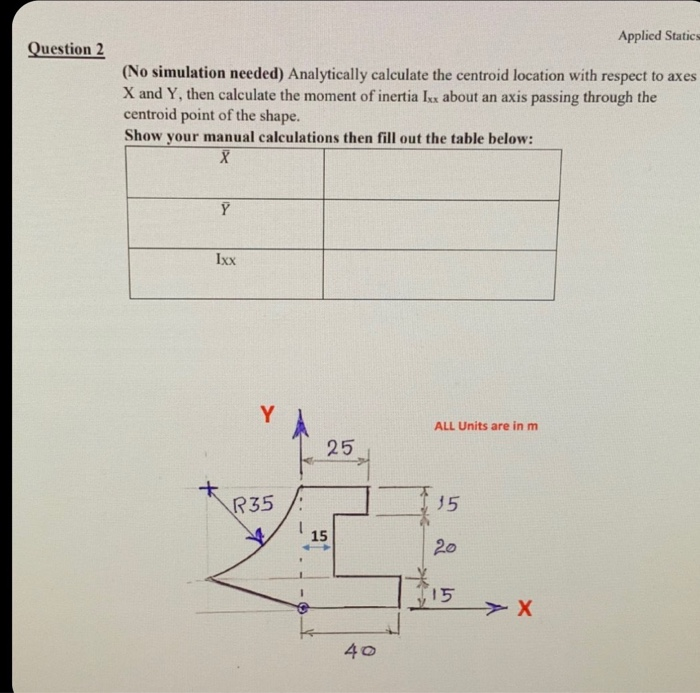 Solved Applied Static Question 2 (No simulation needed) | Chegg.com