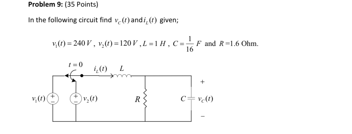 Solved Problem 9: (35 ﻿Points)In the following circuit find | Chegg.com