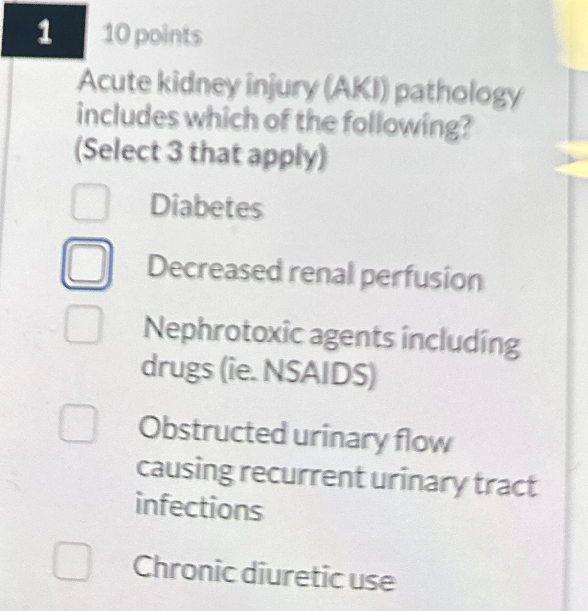 Solved 10 ﻿pointsAcute kidney injury (AKI) ﻿pathology | Chegg.com