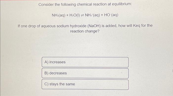 Solved Consider the following chemical reaction at | Chegg.com