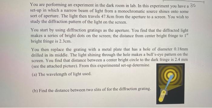 Solved You are performing an experiment in the dark room in | Chegg.com