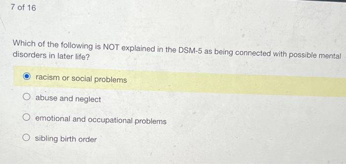 Solved Which of the following is NOT explained in the DSM-5 | Chegg.com