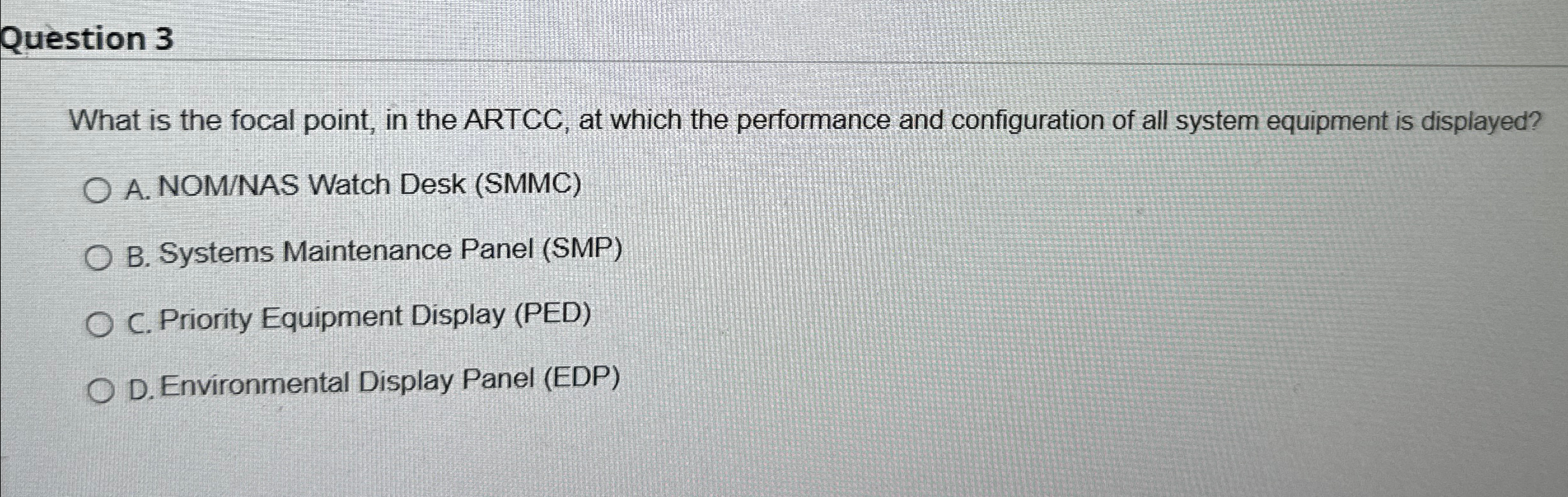Solved Question 3What is the focal point, in the ARTCC, at | Chegg.com