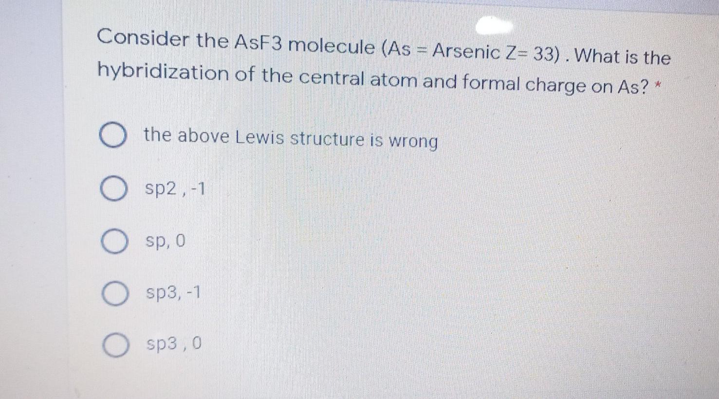 Solved M Consider the AsF3 molecule (As = Arsenic Z= 33). | Chegg.com