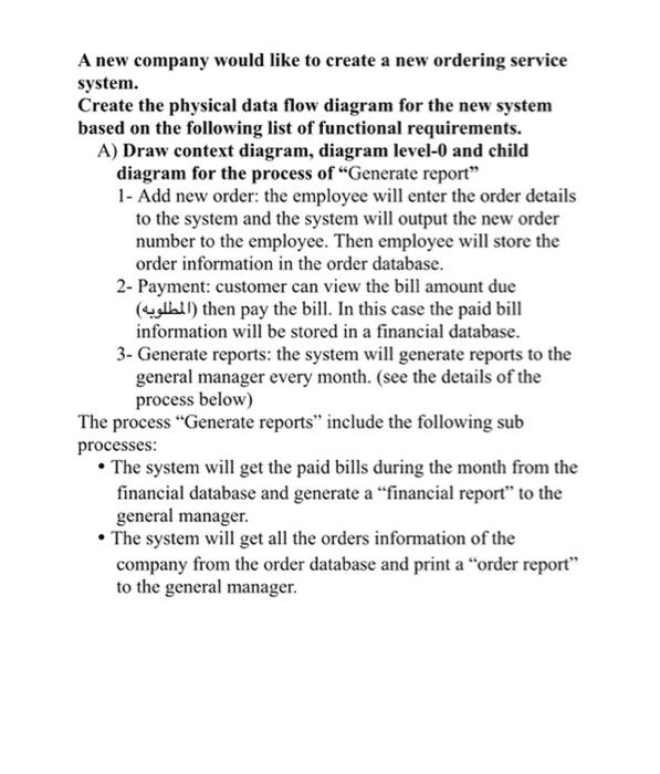 Solved A new company would like to create a new ordering | Chegg.com