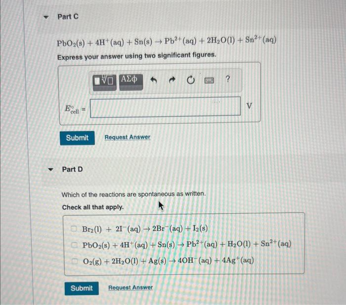 Solved O2( g)+2H2O(l)+4Ag(s)→4OH−(aq)+4Ag+(aq) Express your | Chegg.com