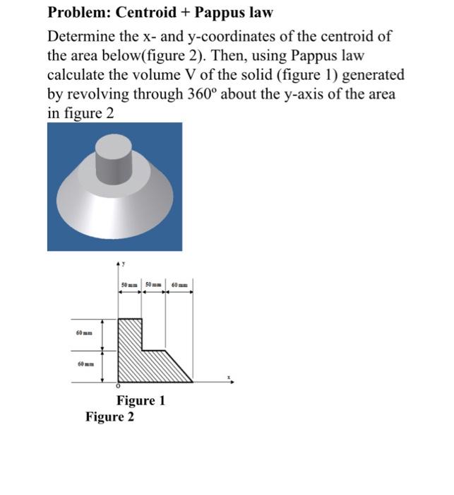 Solved Problem: Centroid + Pappus law Determine the x - and | Chegg.com