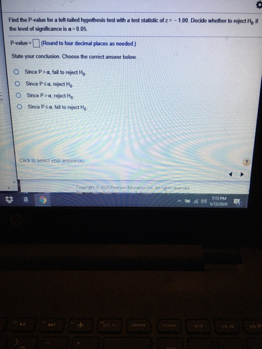 Solved Find The P Value For A Left Tailed Hypothesis Test 5404