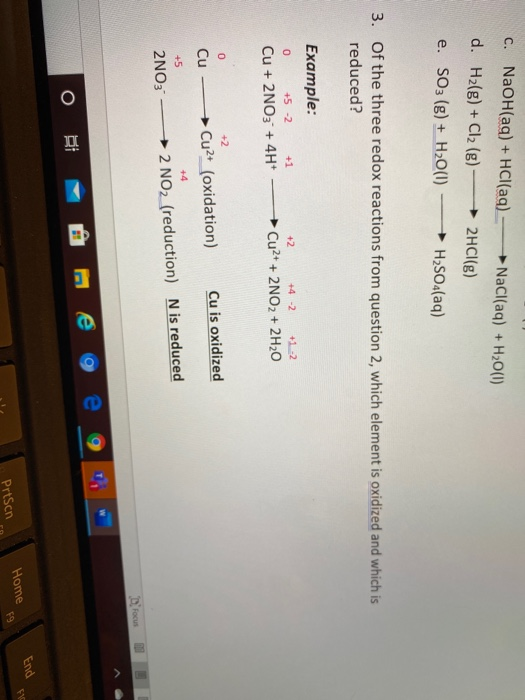 Solved C. NaOH(aq) + HCl(aq) - NaCl(aq) + H2O(1) d. H2(g) + | Chegg.com