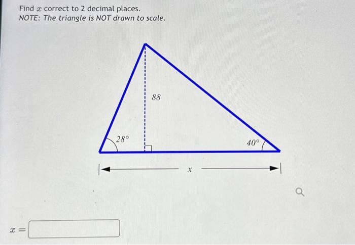 Solved Find x correct to 2 decimal places. NOTE: The | Chegg.com