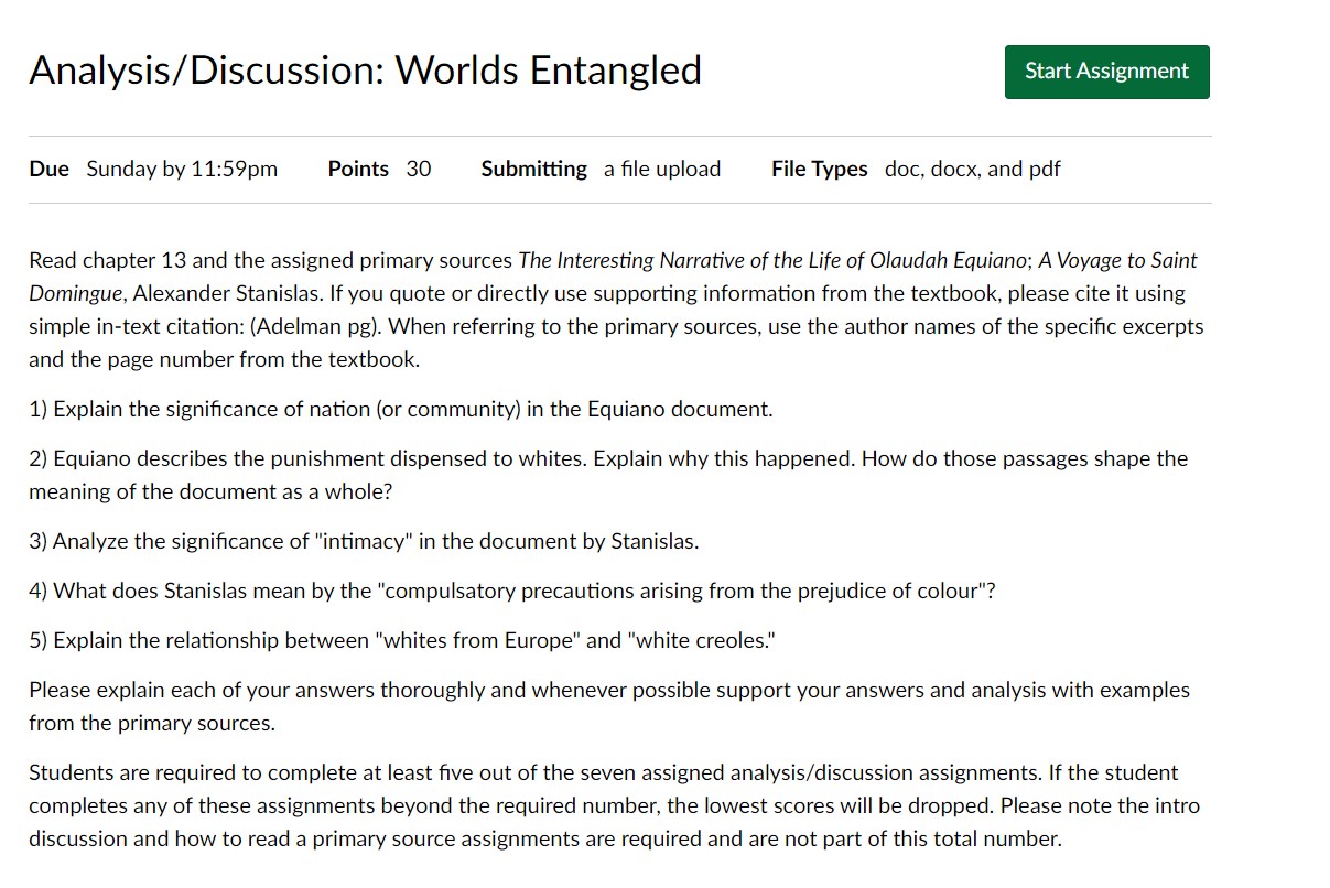 Solved Read chapter 13 ﻿and the assigned primary sources The | Chegg.com