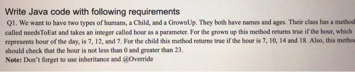 Solved Write Java code with following requirements Q1. We | Chegg.com
