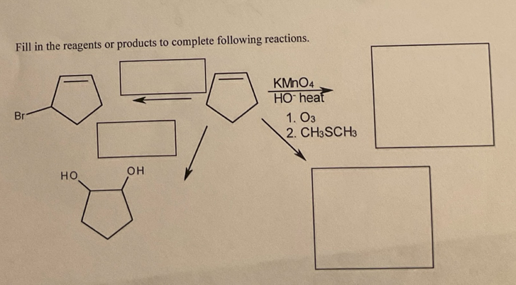 Solved Fill in the reagents or products to complete | Chegg.com