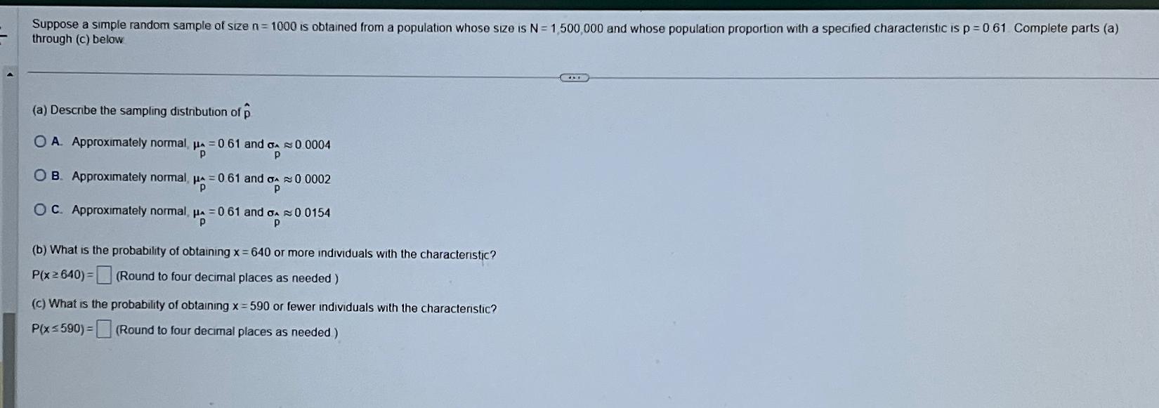 through (c) ﻿below(a) ﻿Describe the sampling | Chegg.com