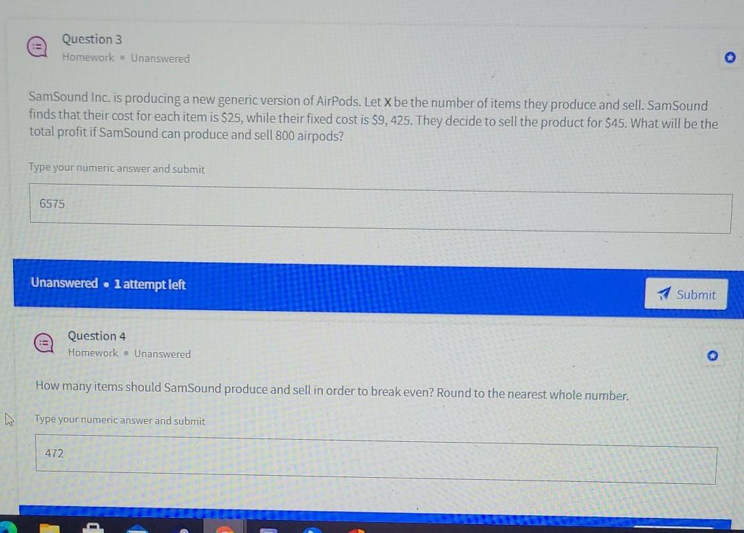 Solved Question 3 Homework - Unanswered SamSound Inc. is | Chegg.com