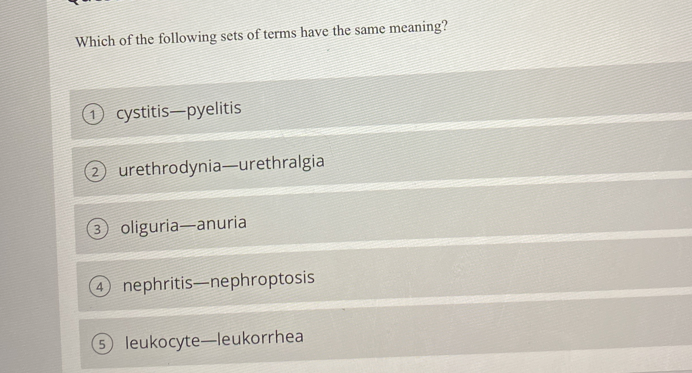 Which of the following sets of terms have the same | Chegg.com