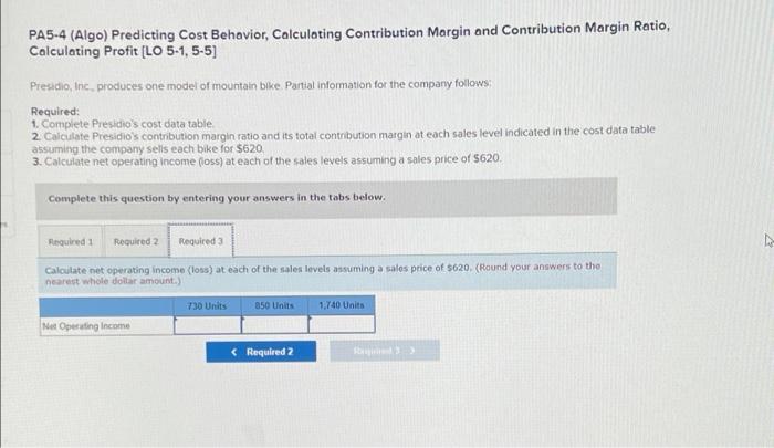 Solved PA5-4 (Algo) Predicting Cost Behavior, Calculating | Chegg.com