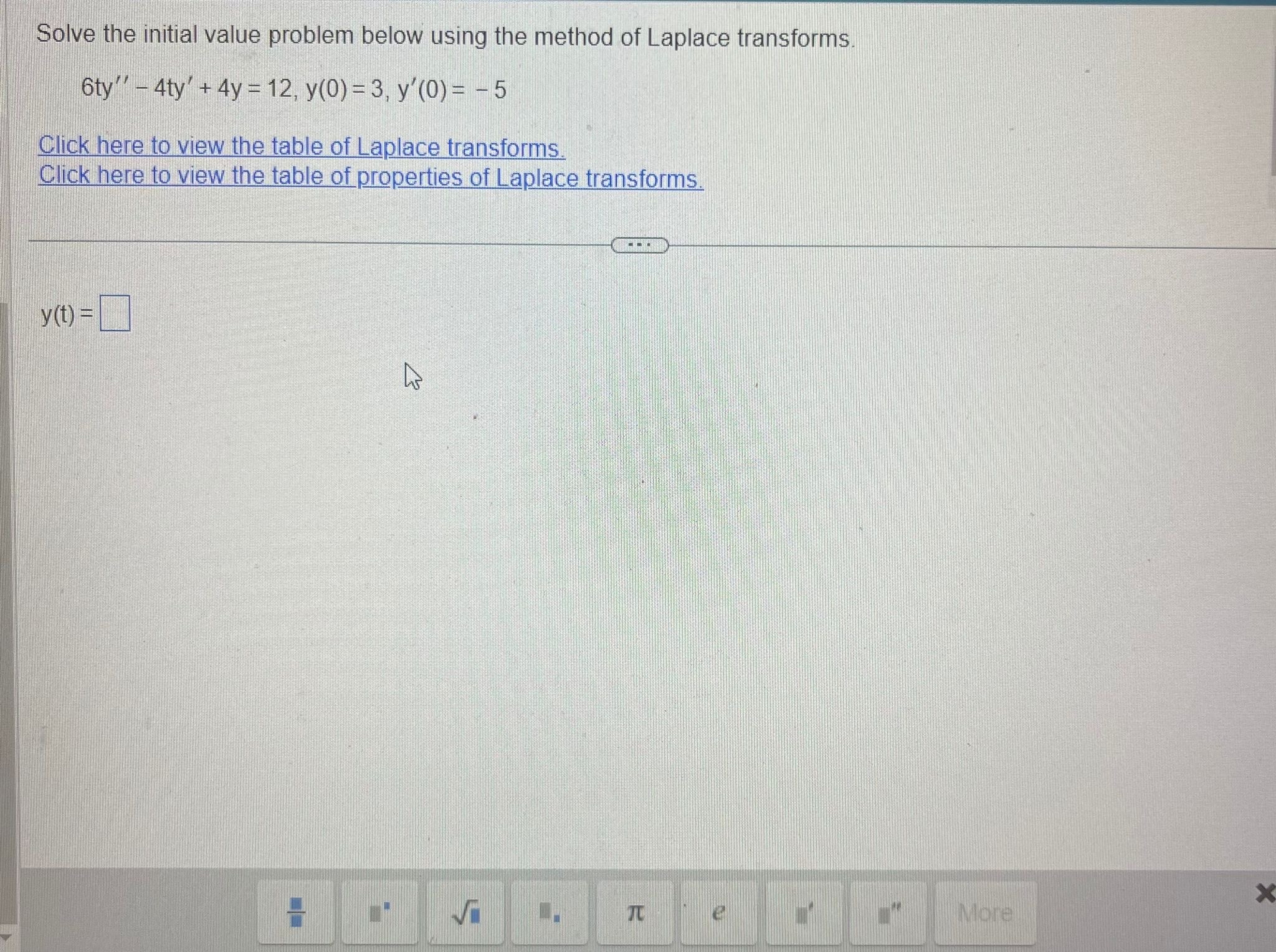 Solved Solve the initial value problem below using the | Chegg.com