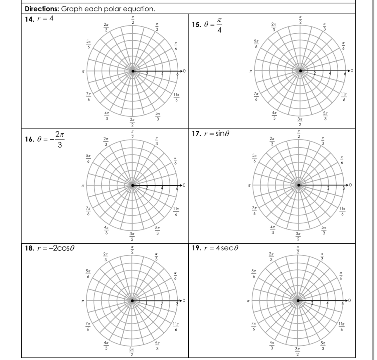 Directions: Graph each polar | Chegg.com