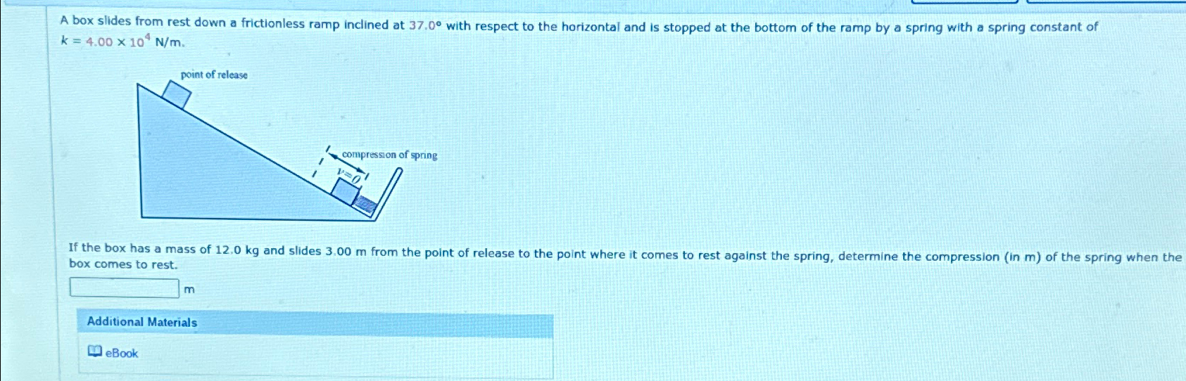 Solved A box slides from rest down a frictionless ramp | Chegg.com