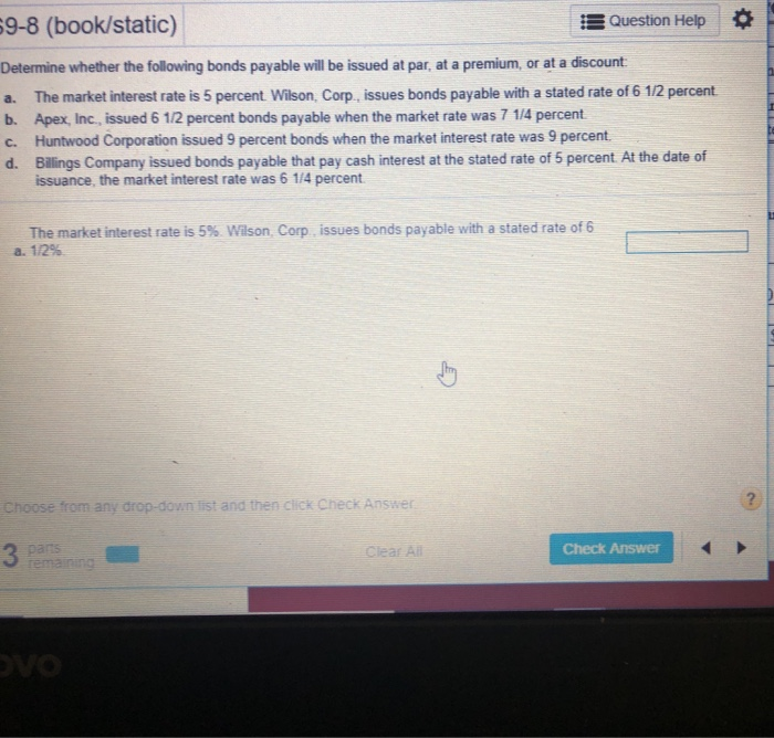 Solved 9-8 (book/static) Question Help Determine whether the | Chegg.com