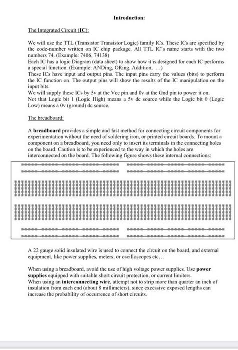 Solved Introduction: The Integrated Circuit (IC): We will | Chegg.com