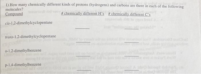 Solved 1) How many chemically different kinds of protons | Chegg.com