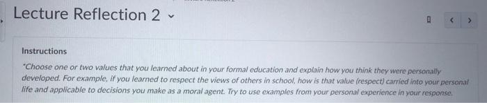 Lecture Reflection 2 Instructions "Choose one or two | Chegg.com