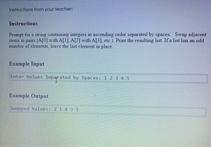 Solved Instructions from your teacher: Instructions Prompt | Chegg.com