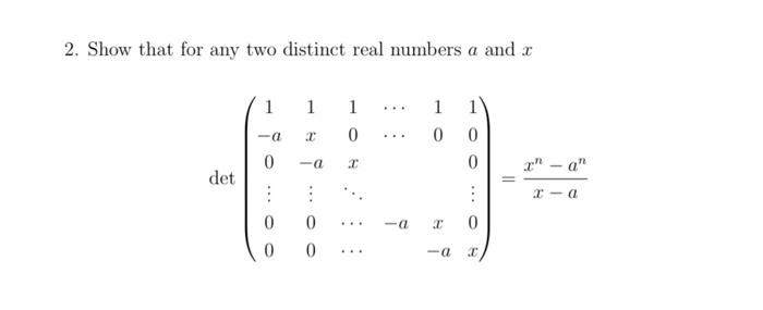 Solved 2. Show that for any two distinct real numbers a and | Chegg.com