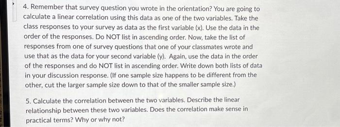 Solved 1. Give an example of two variables that you would | Chegg.com