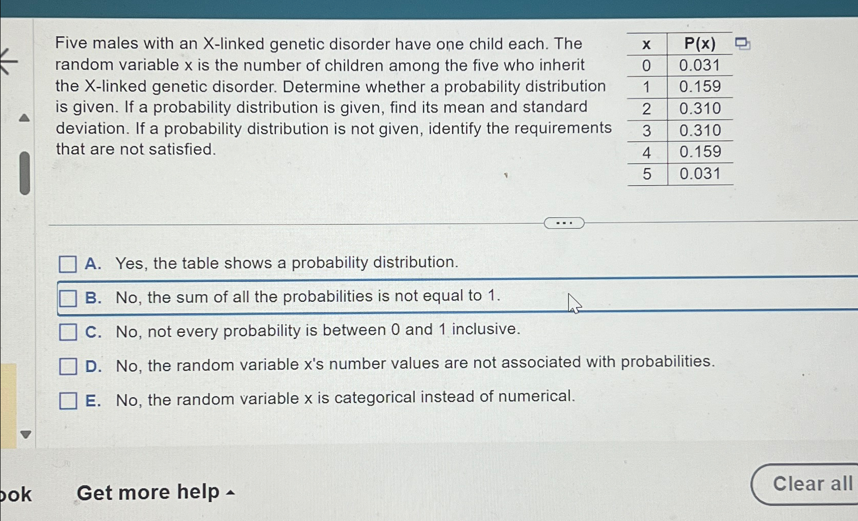 Solved Five males with an X-linked genetic disorder have one | Chegg.com