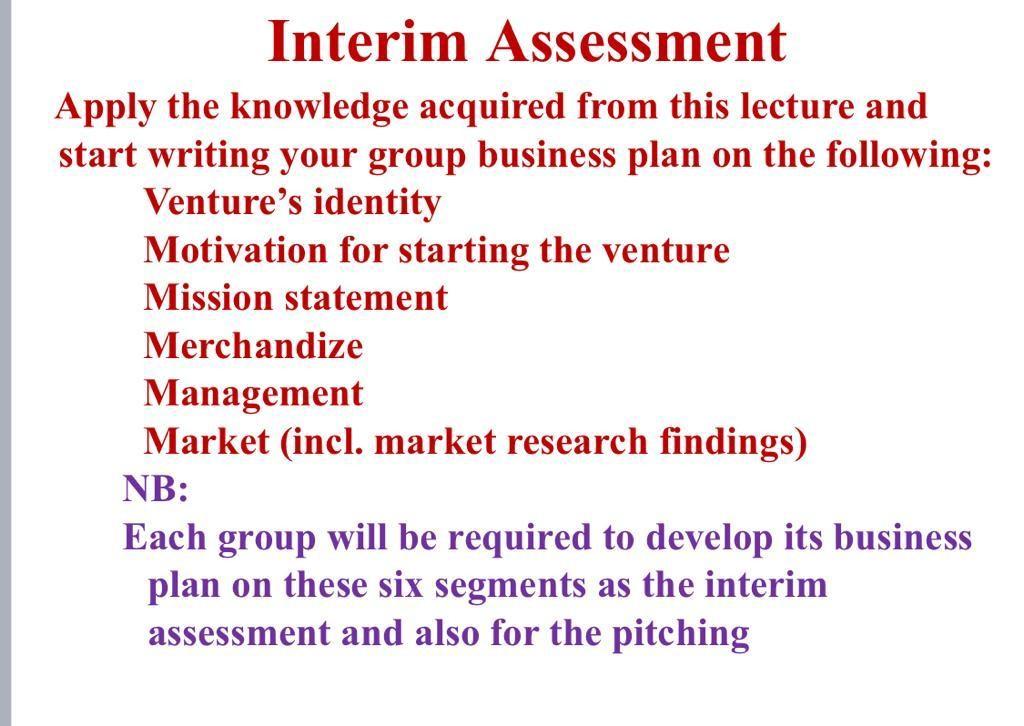 Solved Interim Assessment Apply the knowledge acquired from | Chegg.com
