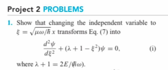Solved 24 de +żuw?r?y = Ey. Project 2 PROBLEMS 1. Show | Chegg.com