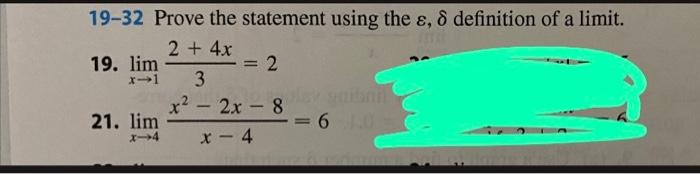 Solved 15-18 Prove the statement using the 8, 8 definition | Chegg.com