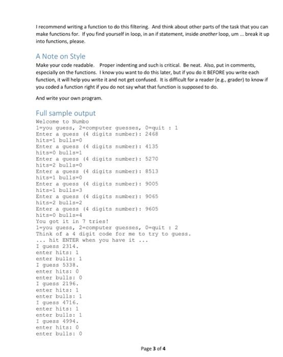 Solved ITP 165: Introduction to C++ Programming Numbo Goal | Chegg.com