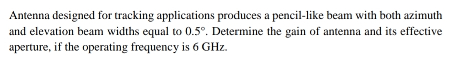 Solved Antenna designed for tracking applications produces a | Chegg.com