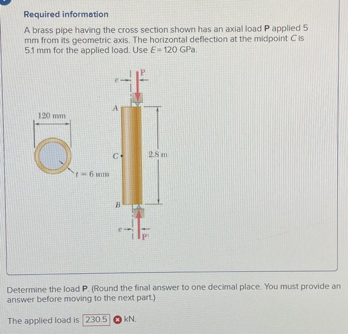 Solved Required information A brass pipe having the cross | Chegg.com