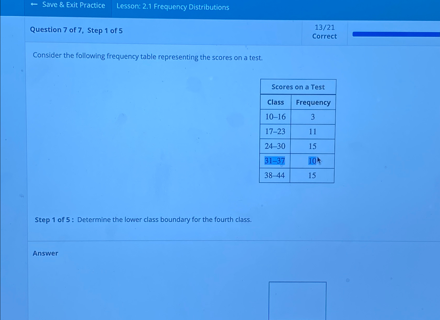 Solved Save & Exit PracticeLesson: 2.1 ﻿Frequency | Chegg.com