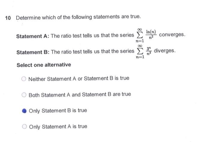 10 Determine which of the following statements are | Chegg.com
