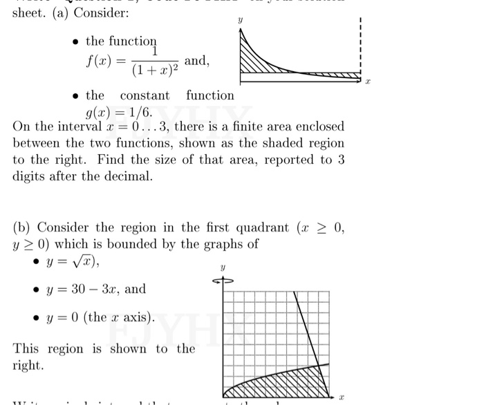 Solved sheet. (a) Consider: • the function f(3) = (1 + 2? | Chegg.com